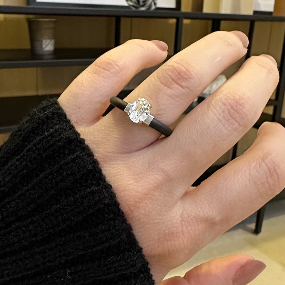 Silicone Rings for Women, Silicone Rings With Stone, White Silicone ...