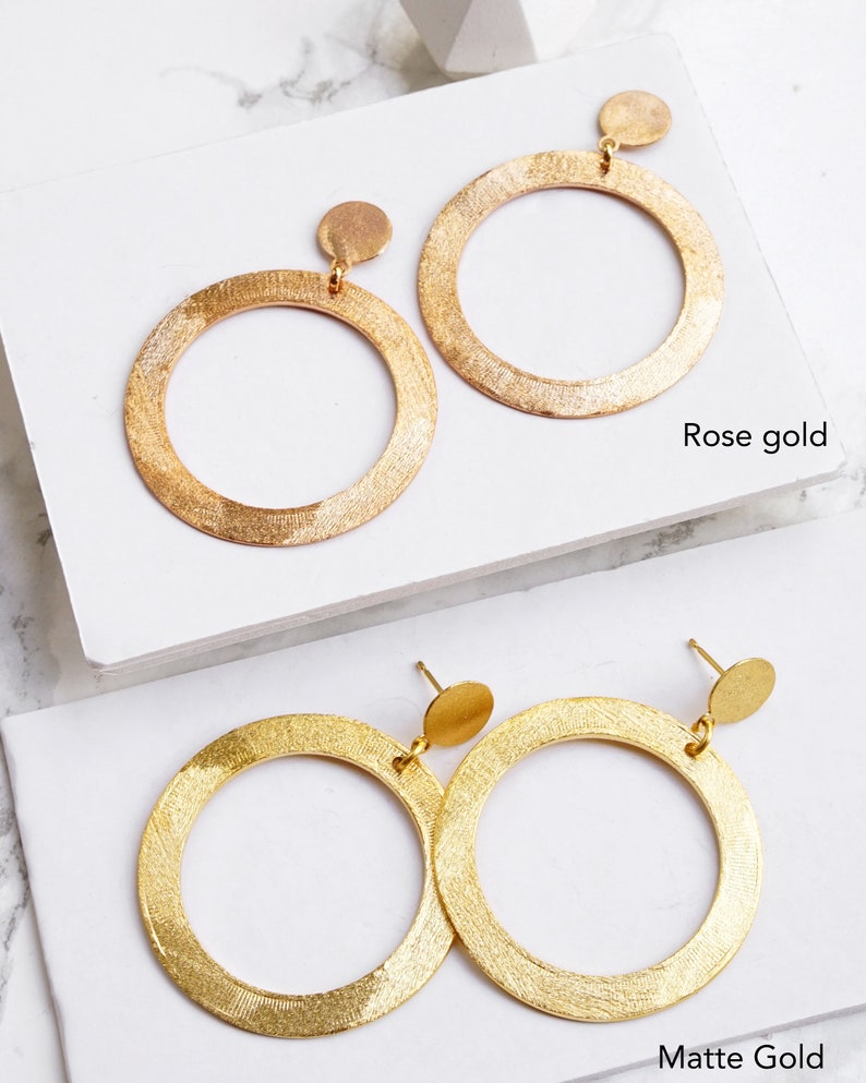 Gold Earrings for Women Gold Dangle Earrings Hoop Drop - Etsy