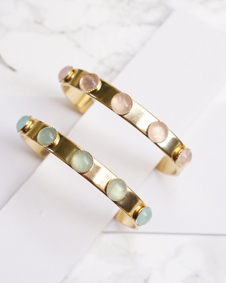 Rose Gold Bracelet Rose Quartz Bracelets for Women Rose Gold | Etsy