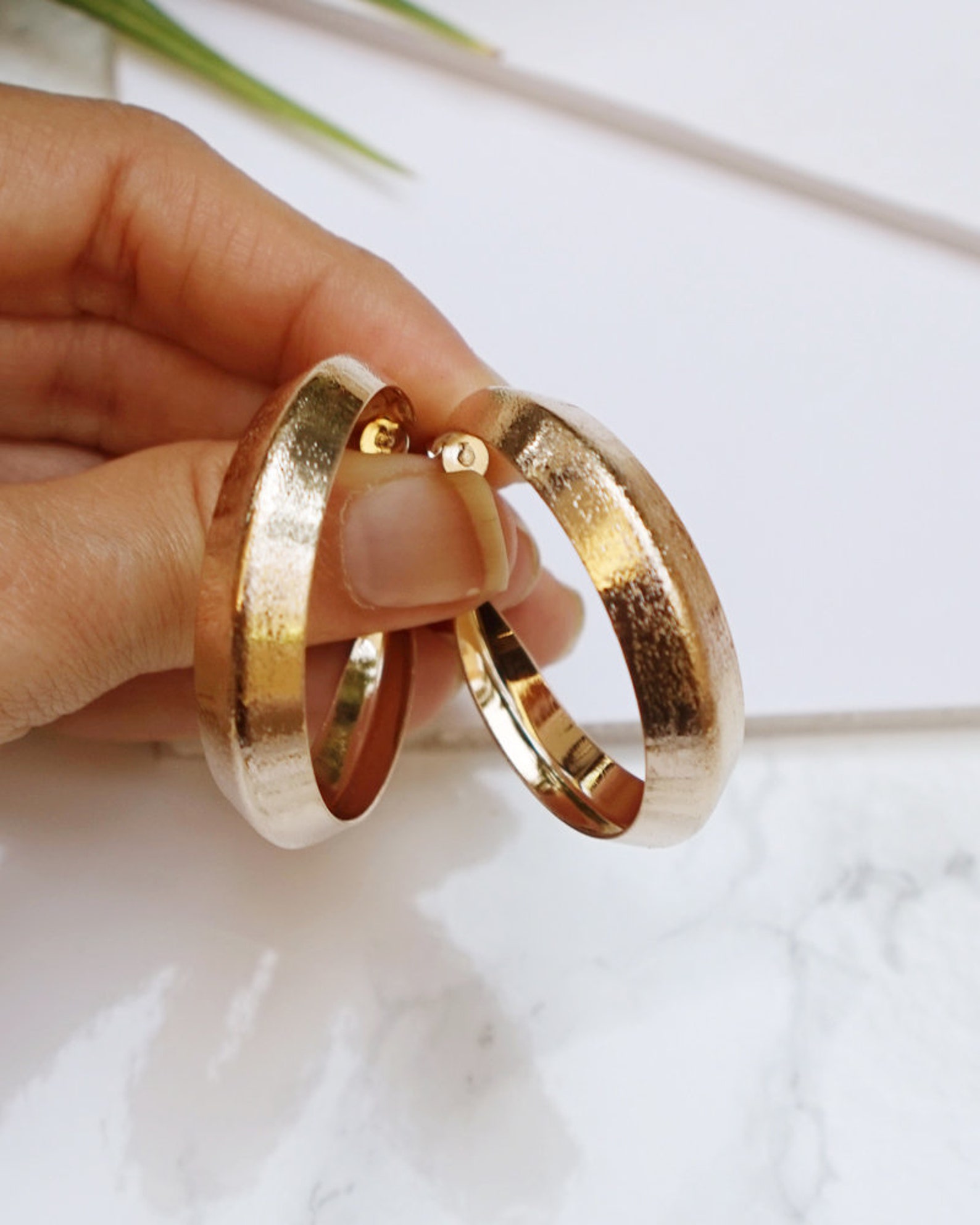 Thick Gold Hoops Wide Earrings Hoop Big Hoops Gold Chunky - Etsy