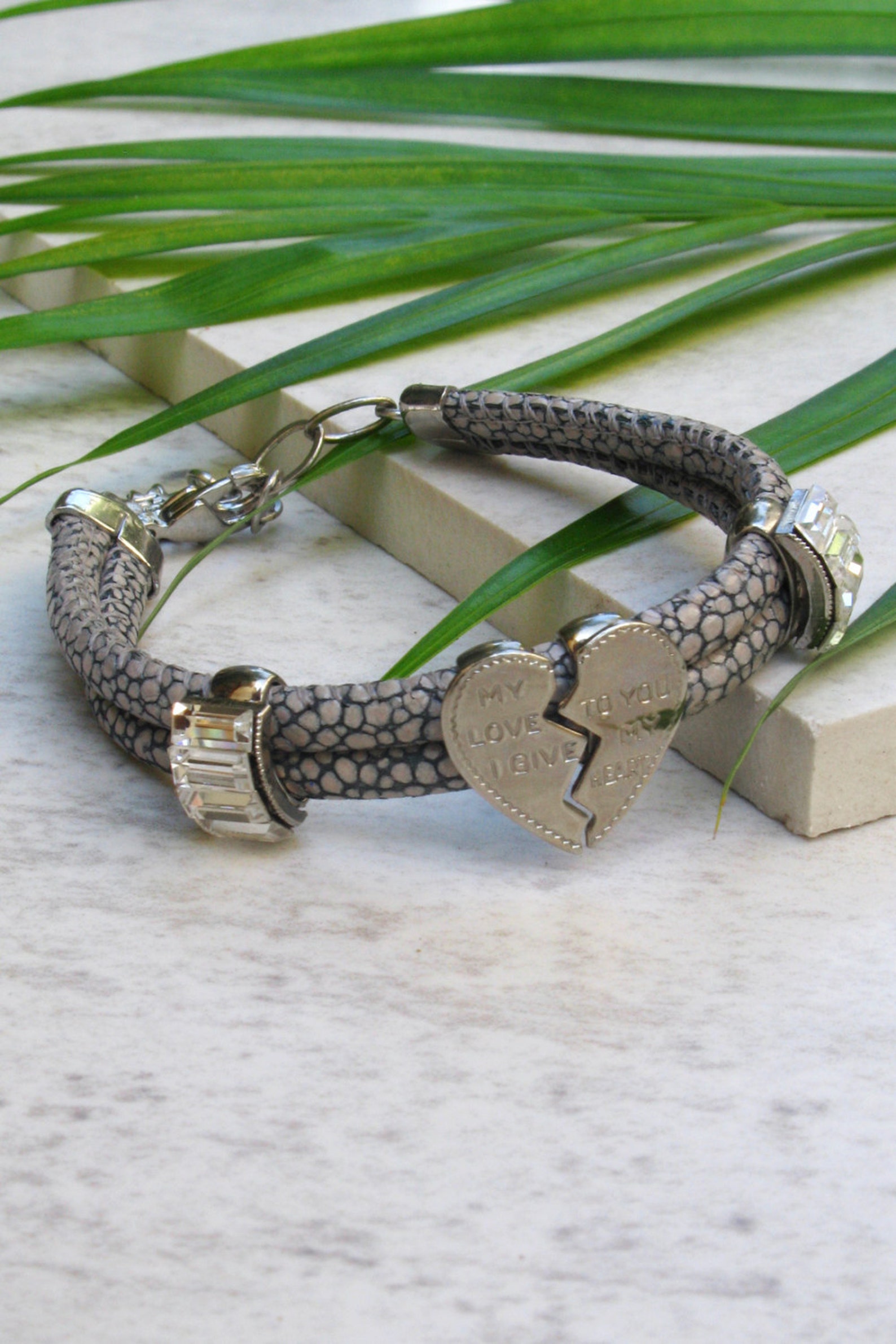 Broken Heart Bracelet Leather Bracelets for Women Girlfriend - Etsy