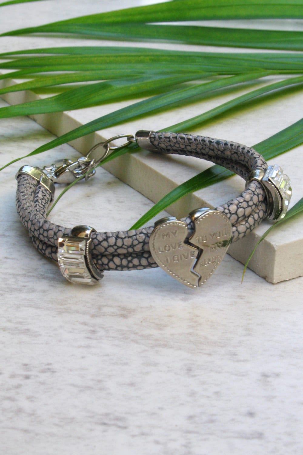 Broken Heart Bracelet, Leather Bracelets for Women, Girlfriend Jewelry ...