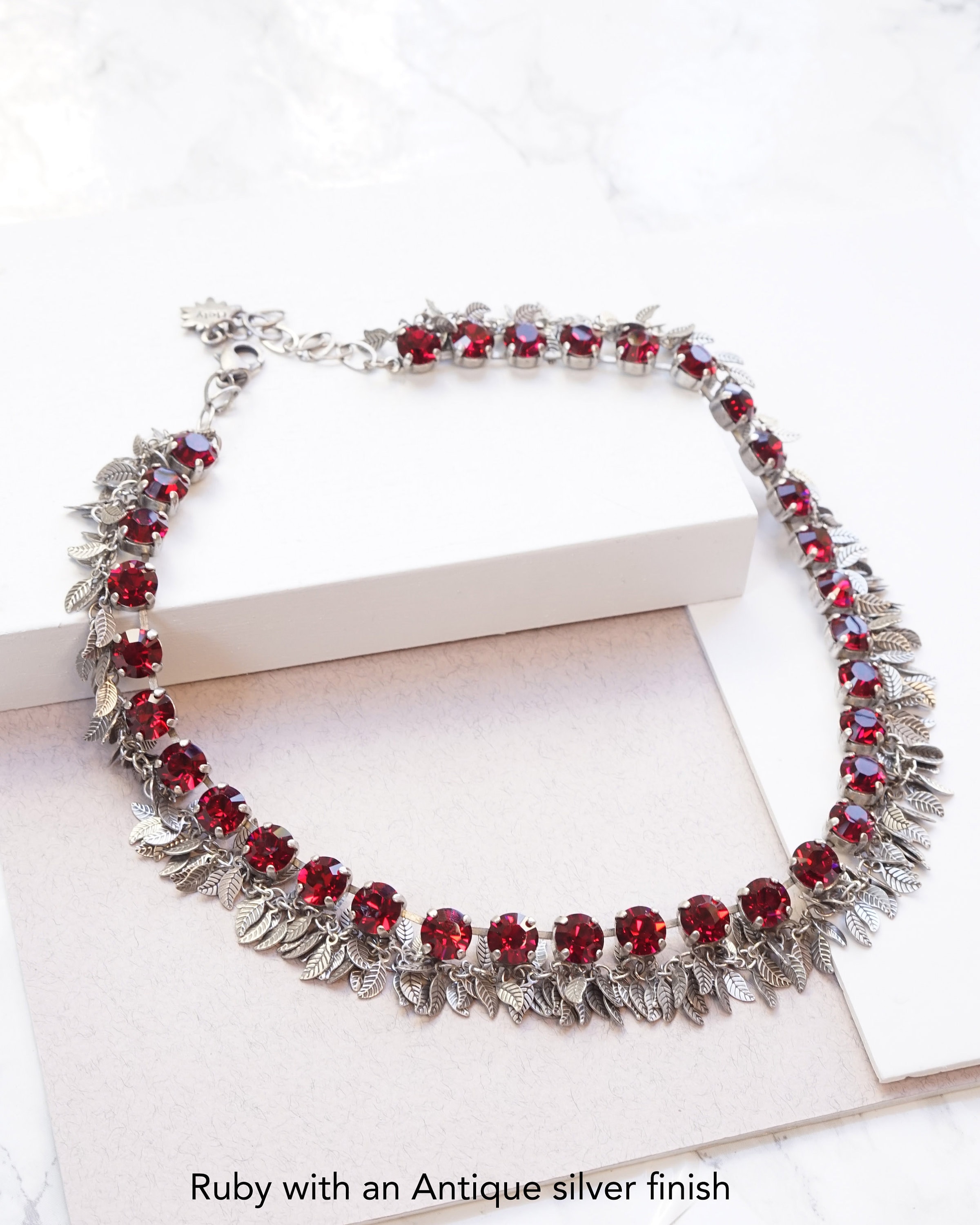 Ruby Necklace for Women, Red Necklace, Rhinestone Necklace, Ruby Choker ...