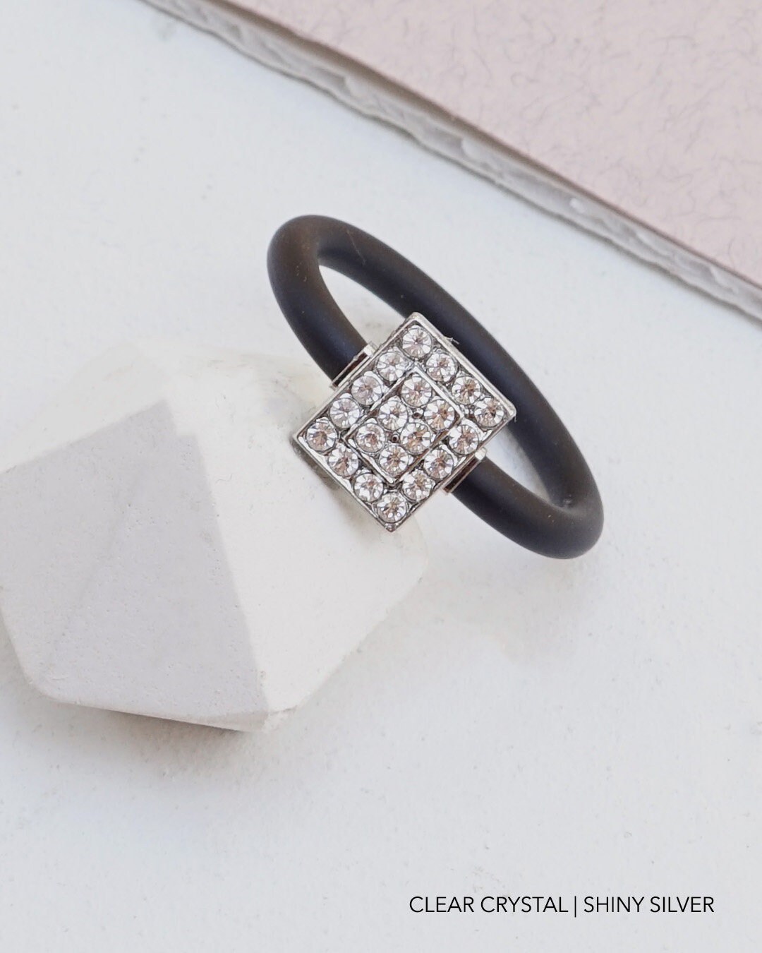 Clear Ring, Silicone Ring Women, Rubber Ring, Tiny Stones Ring, Emerald ...