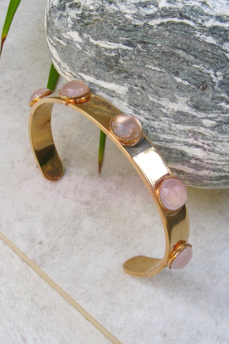 Rose Gold Bracelet Rose Quartz Bracelets for Women Rose Gold | Etsy