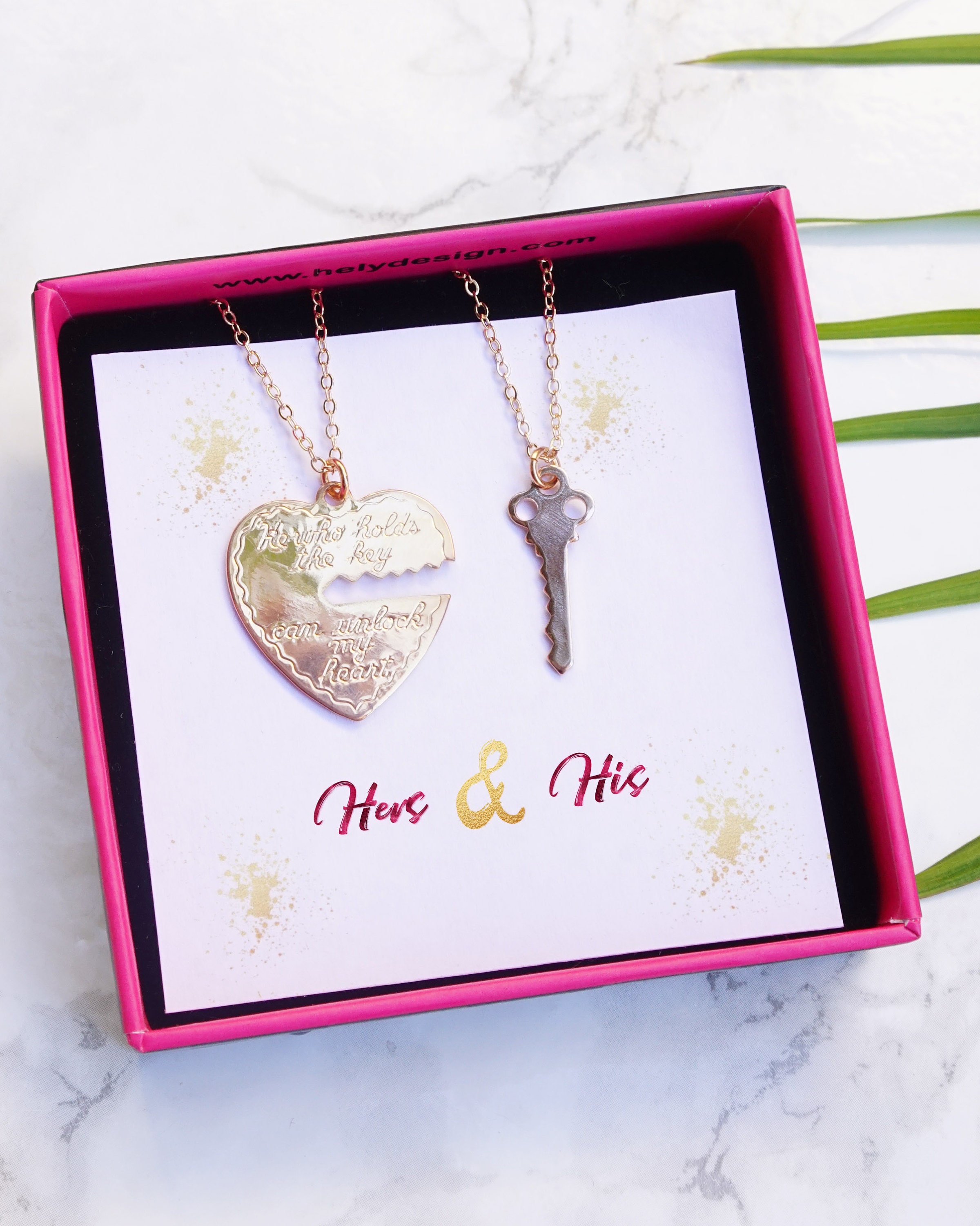 He Who Holds the Key, His Hers, Boyfriend Girlfriend Necklace Set ...