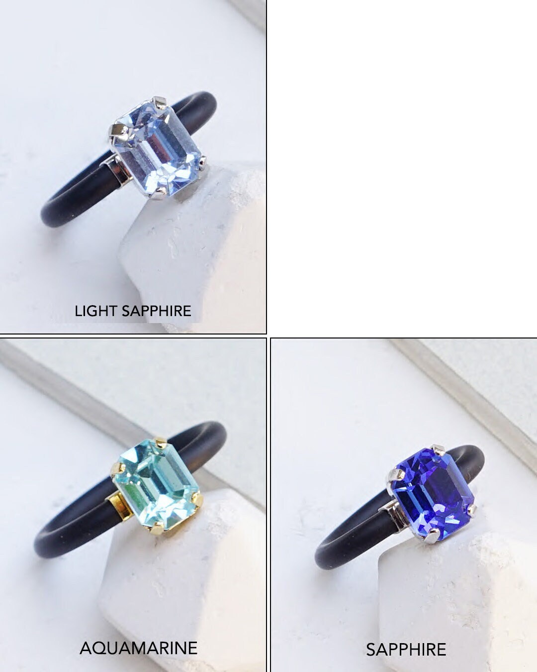 Blue Stone Ring, Silicone Ring Women, Rubber Ring, Thin Ring, Silicone ...