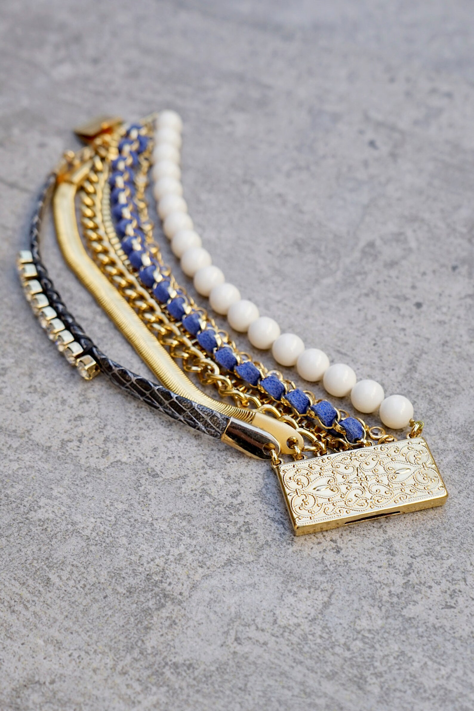 Multichain Bracelet Blue Women Bracelet Multi strand | Etsy