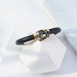 Silicone Rings for Women, Silicone Ring With Stone, Black Silicone Ring ...