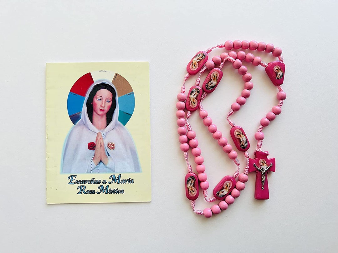 Escarchas a Maria Rosa Mistica Libro De Rezo Con Rosario Rosa De Madera ...