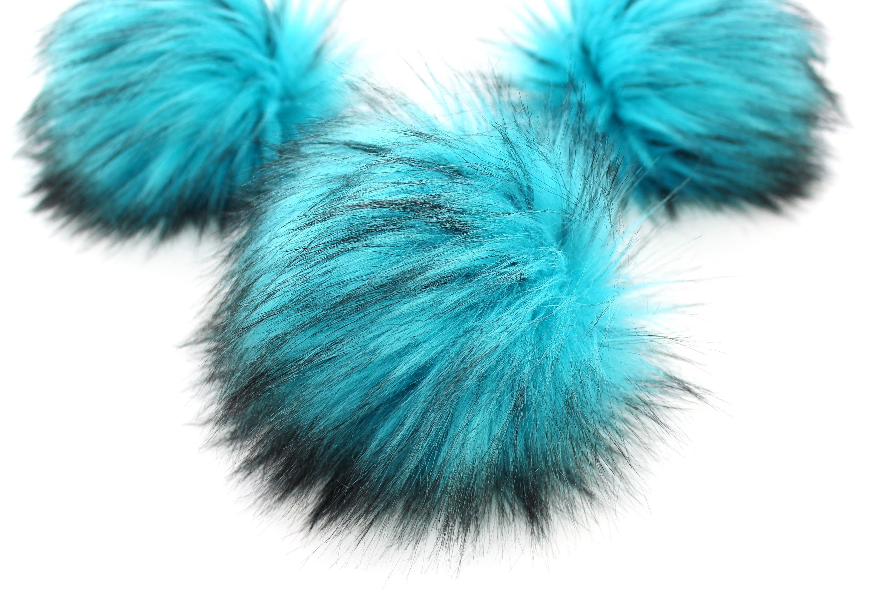 Blue Lagoon Faux Fur Pom OR DIY Square - Fur Pom - Pom for Beanies ...