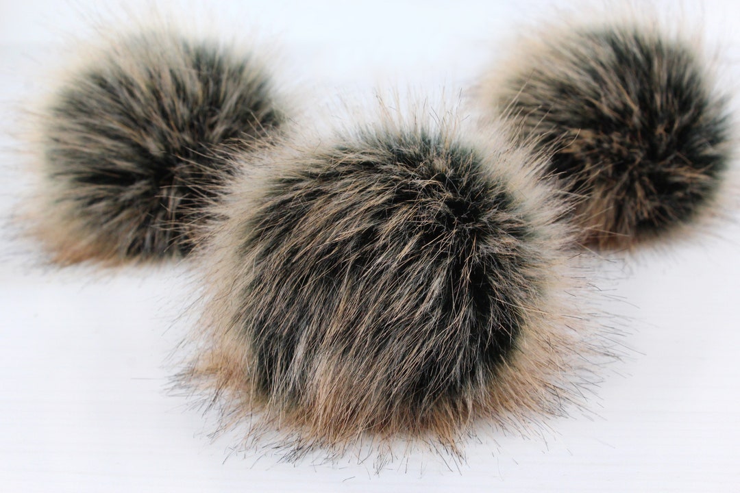 Porcupine Faux Fur Pom or DIY Square- Fur Poms - Faux Fur Poms- Poms ...