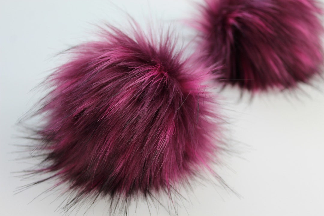 Berry Mix Faux Fur Pom OR DIY Square Fur Pom Pom For Beanies Fluffy Pom ...