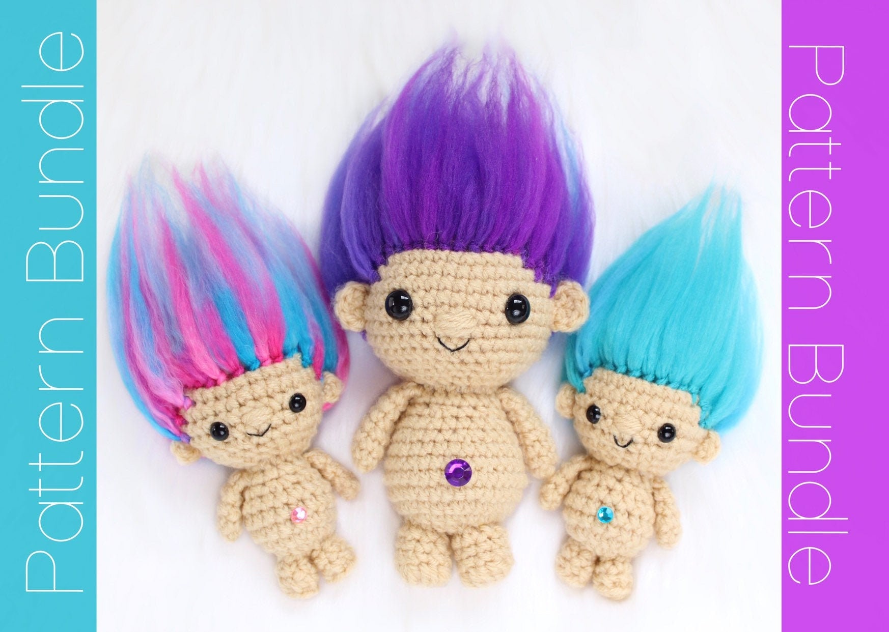 PATTERN BUNDLE Mini and Regular Sized Troll Pattern PDF - Etsy