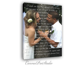 Photo with text Canvas print with text Personalized photo | Etsy