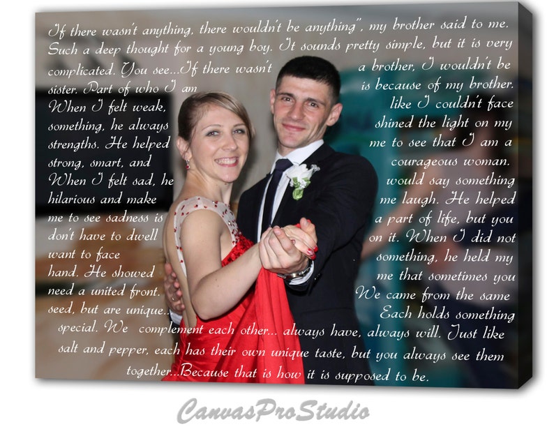 Sister and brother Gift/ Sisters poetry for brother / Vows | Etsy