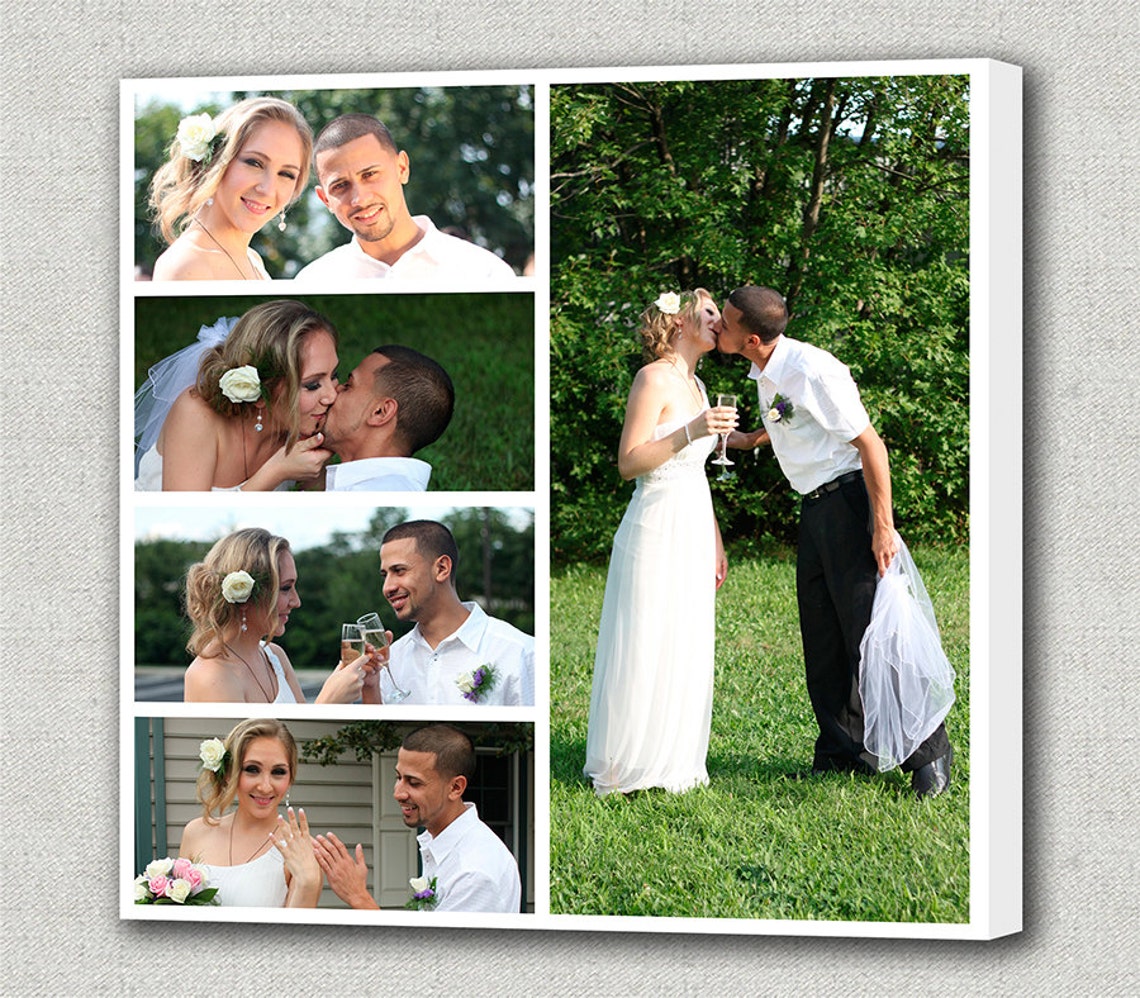 Canvas Photo Collage Gift Personalized Wedding Pictures Photo - Etsy