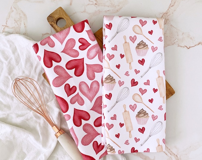 Valentine’s Day Kitchen Hand Towel Set | Kitchen Decor | Valentine’s ...
