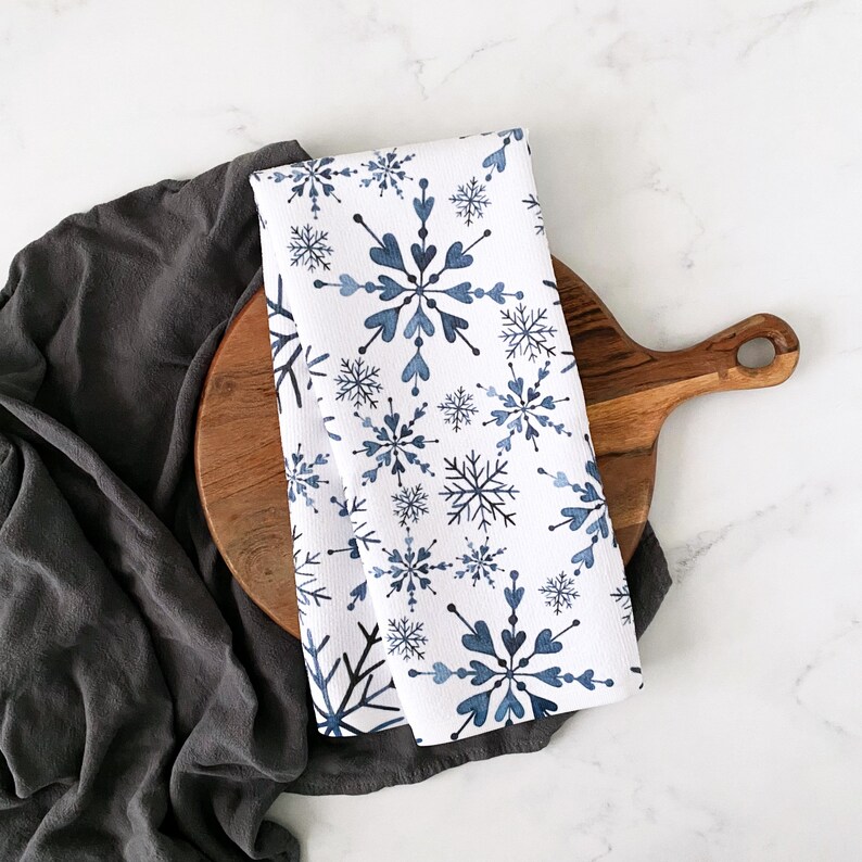 Snowflake Kitchen Towel Snowflake Hand Towel Snowflake Towel Winter ...