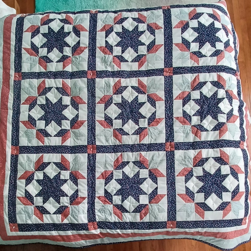 Blue Star Quilt - Etsy