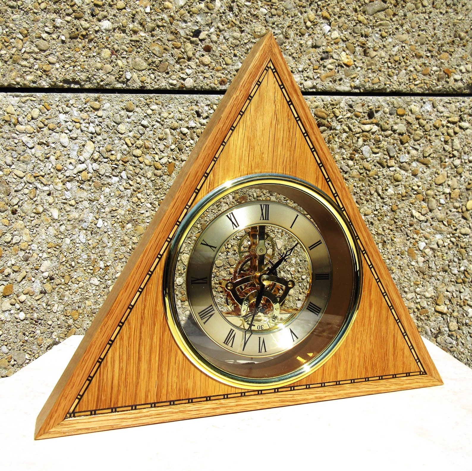 Triangular Skeleton Clock With Quartz Movement Handmade - Etsy