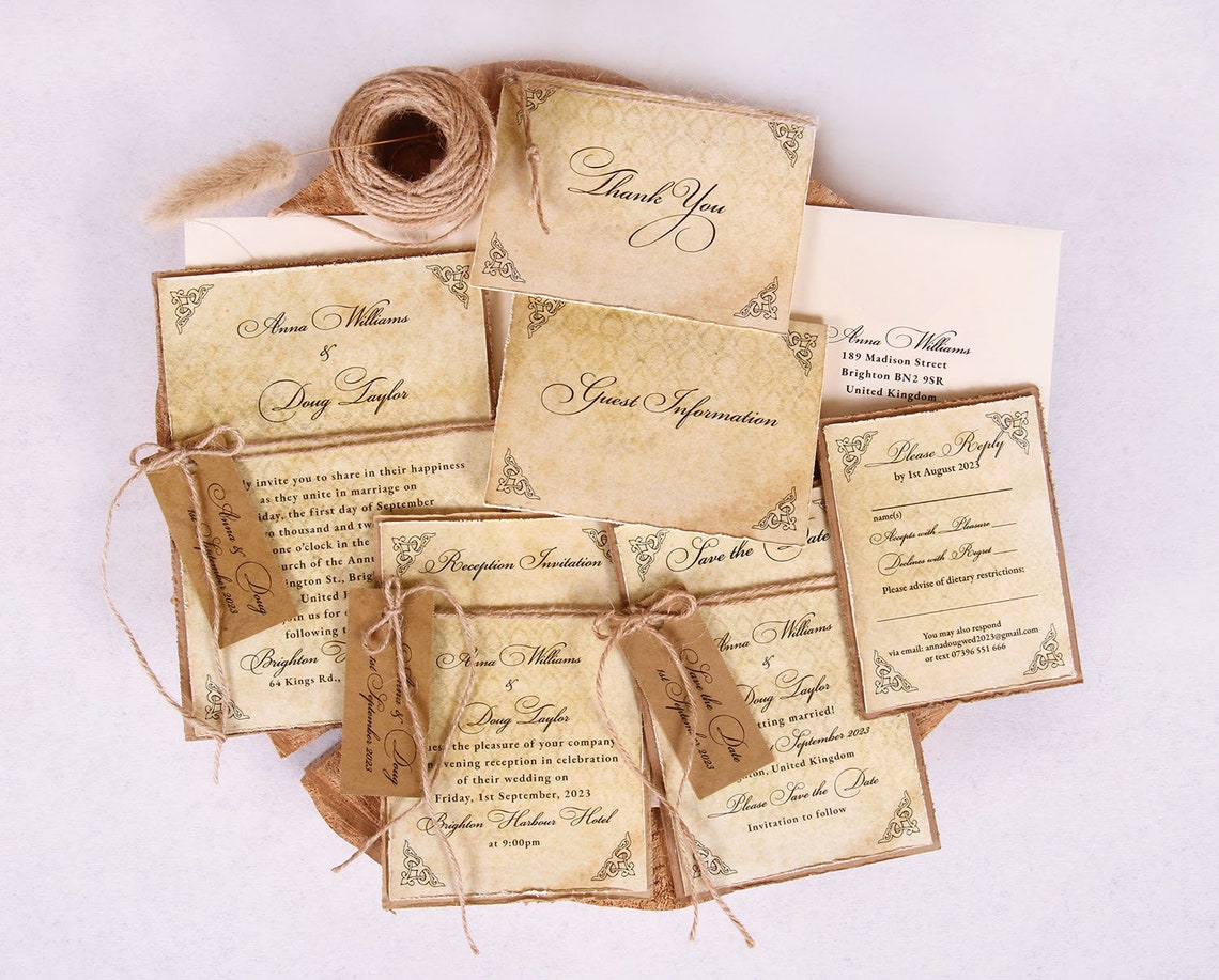Antique Vintage Wedding Invitation - Etsy