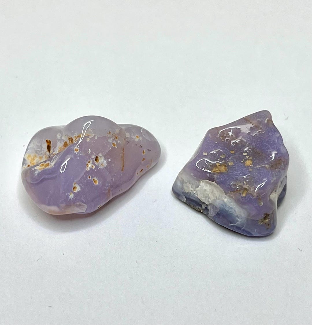 Tumbled Holly Blue Agate (set of 2) - Etsy