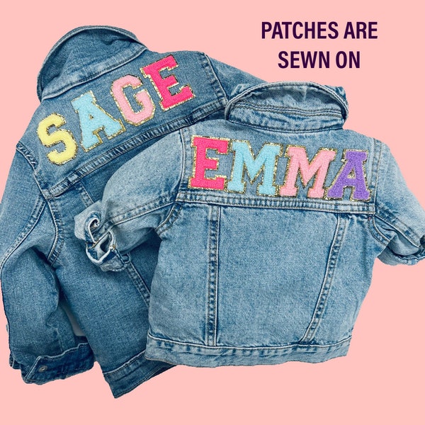 Denim Jacket Chenille Letters - Etsy