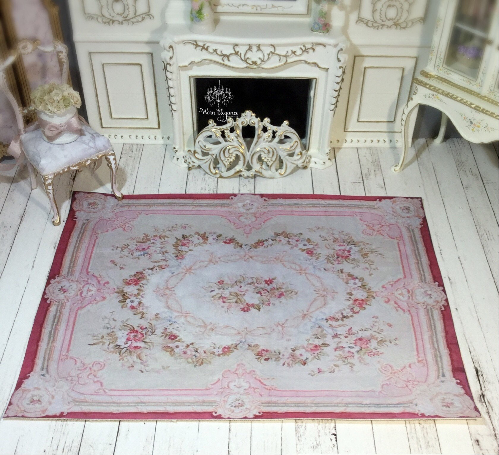 Dollhouse Miniature Rug #28, 1:12, Reproduction Antique Floor Covering ...