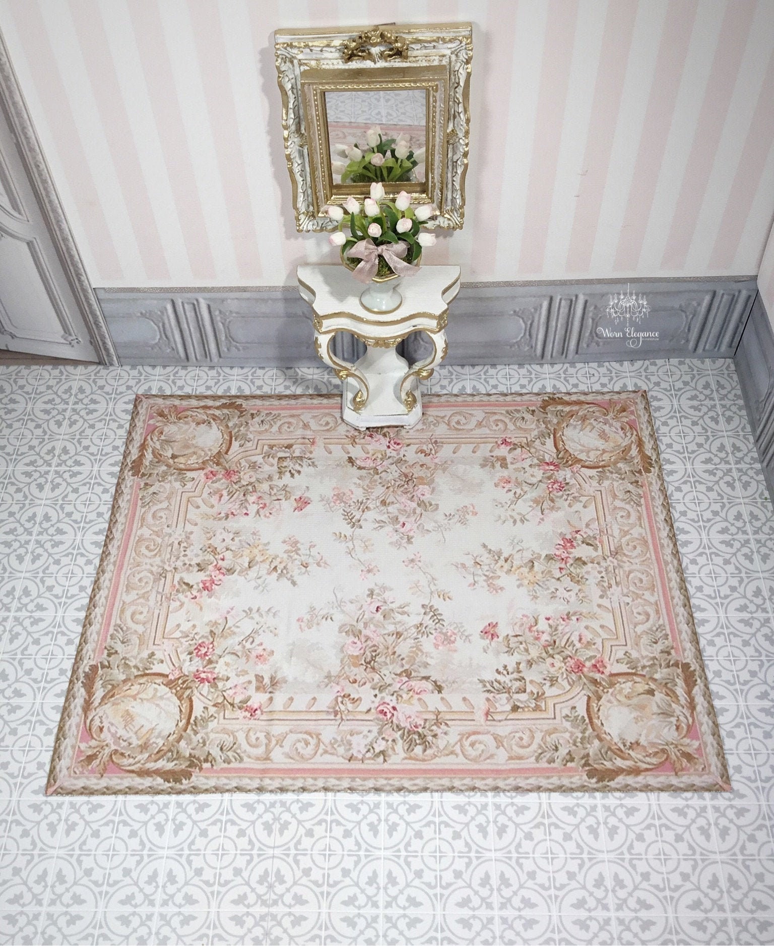 Dollhouse Miniature Rug 8 1:12 French French Rug Repro - Etsy