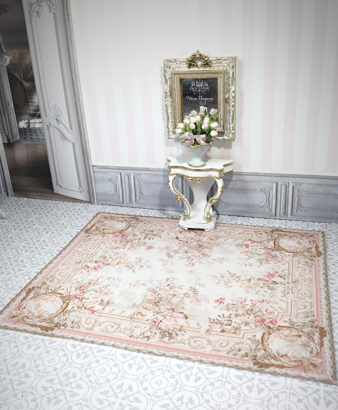 Dollhouse Miniature Rug 8, 1:12, French, French Rug, Repro, Gorgeous ...