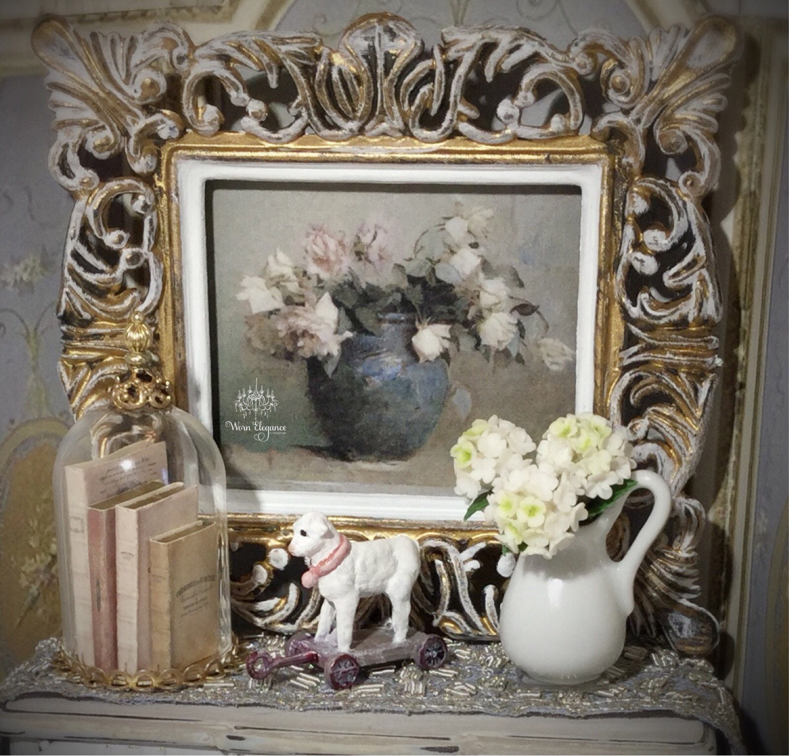 Dollhouse Miniature Vignette, 1:12, Gustavian Style, Brocante, Ornate ...