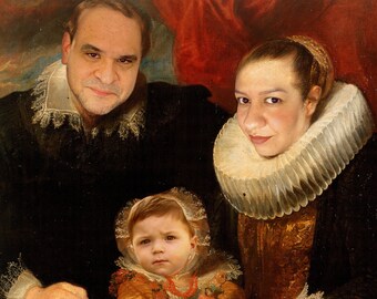 Custom Digital Portrait as Famous Painting Personalized | Etsy