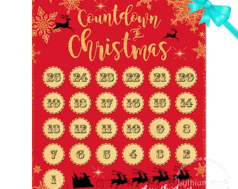 Christmas Countdown Poster - Etsy