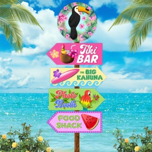 Summer Pool Party Signs, Instant Download, Tropical Themed Party ...