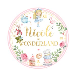 Alice in Wonderland Printable Clock 40x40 Inches Alice in | Etsy