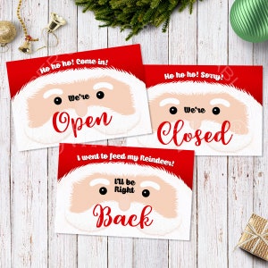 Christmas Open and Closed Signs, Instant Download, Printable Signs, I ...