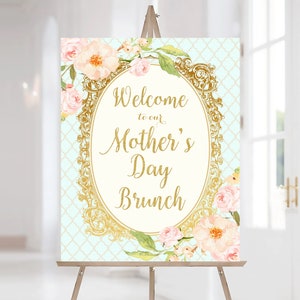 Mothers Day Welcome Sign, Printable Tea Party Welcome Sign, Mothers Day ...
