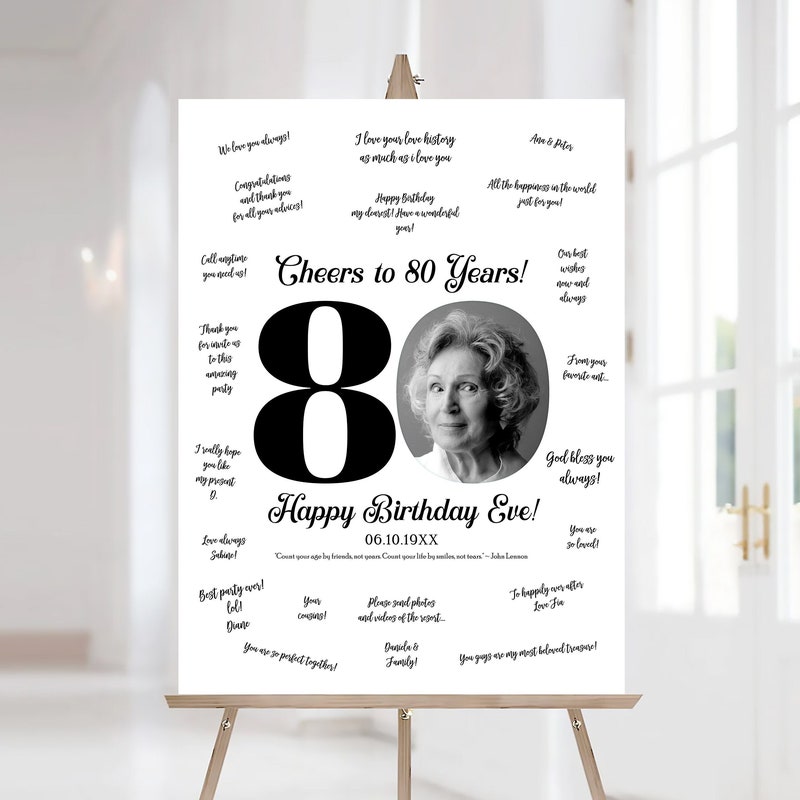 Photo Board 80 Birthday - Etsy