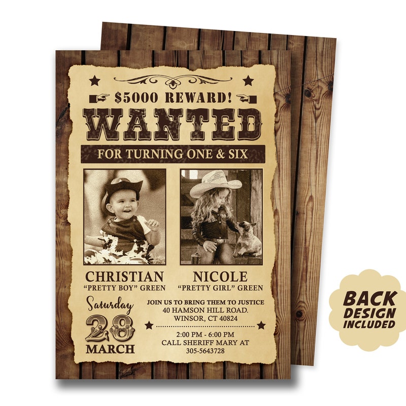 Wanted Birthday Party Poster - Etsy