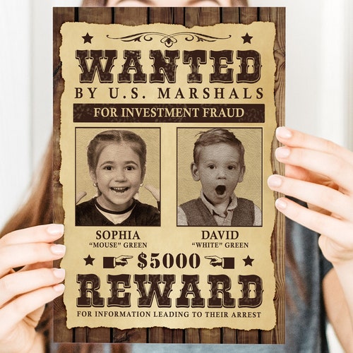 Wanted Poster Personalized Digital Print Custom Wanted - Etsy