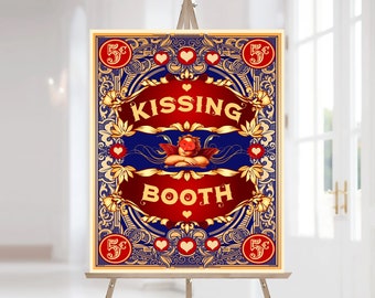 Custom Kissing Booth Sign Digital Download, DIY Printable Sign, Wedding ...