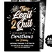 Two Legit 2 Quit Birthday Invitation, Printable Invite, Second Birthday ...
