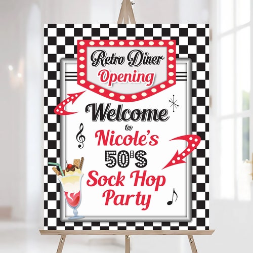 1950s Diner Party Sign 50s Birthday Party Poster Printable - Etsy