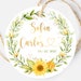 Sunflower Wreath Round Labels, Printable and Personalized Wedding ...