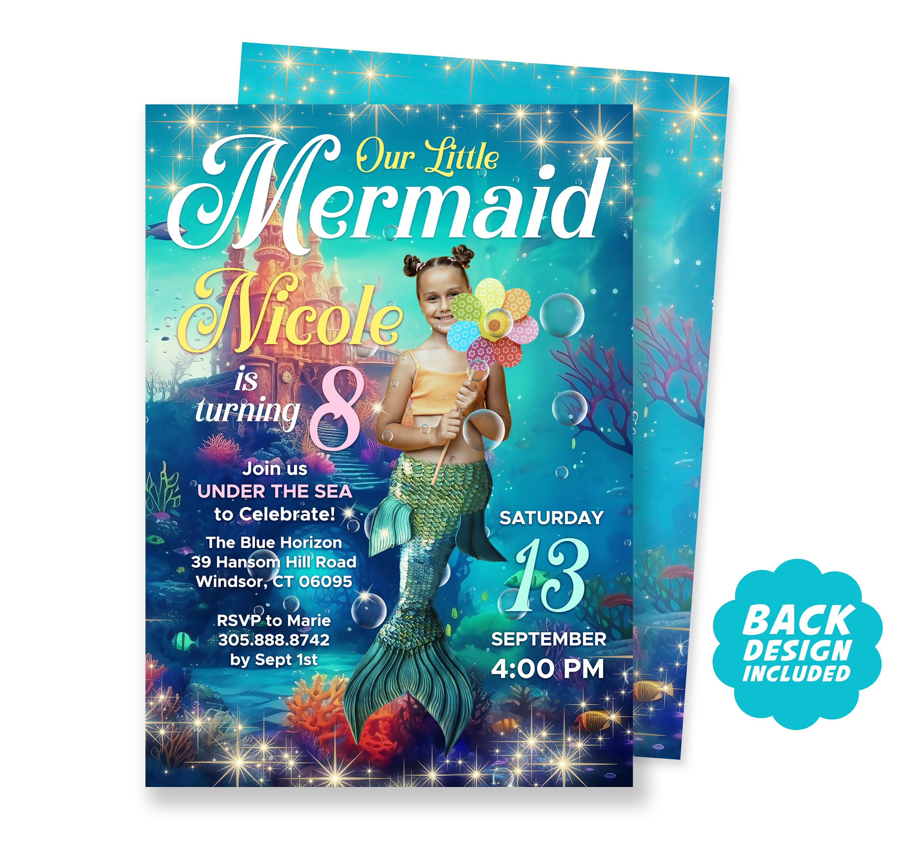 Mermaid With Back Turned Template