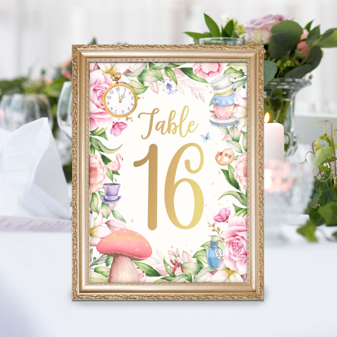 ALICE IN WONDERLAND Table Numbers, Instant Download, Printable Table ...