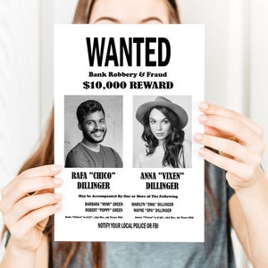 Wanted Poster Black and White Personalized, Digital Print, Custom ...