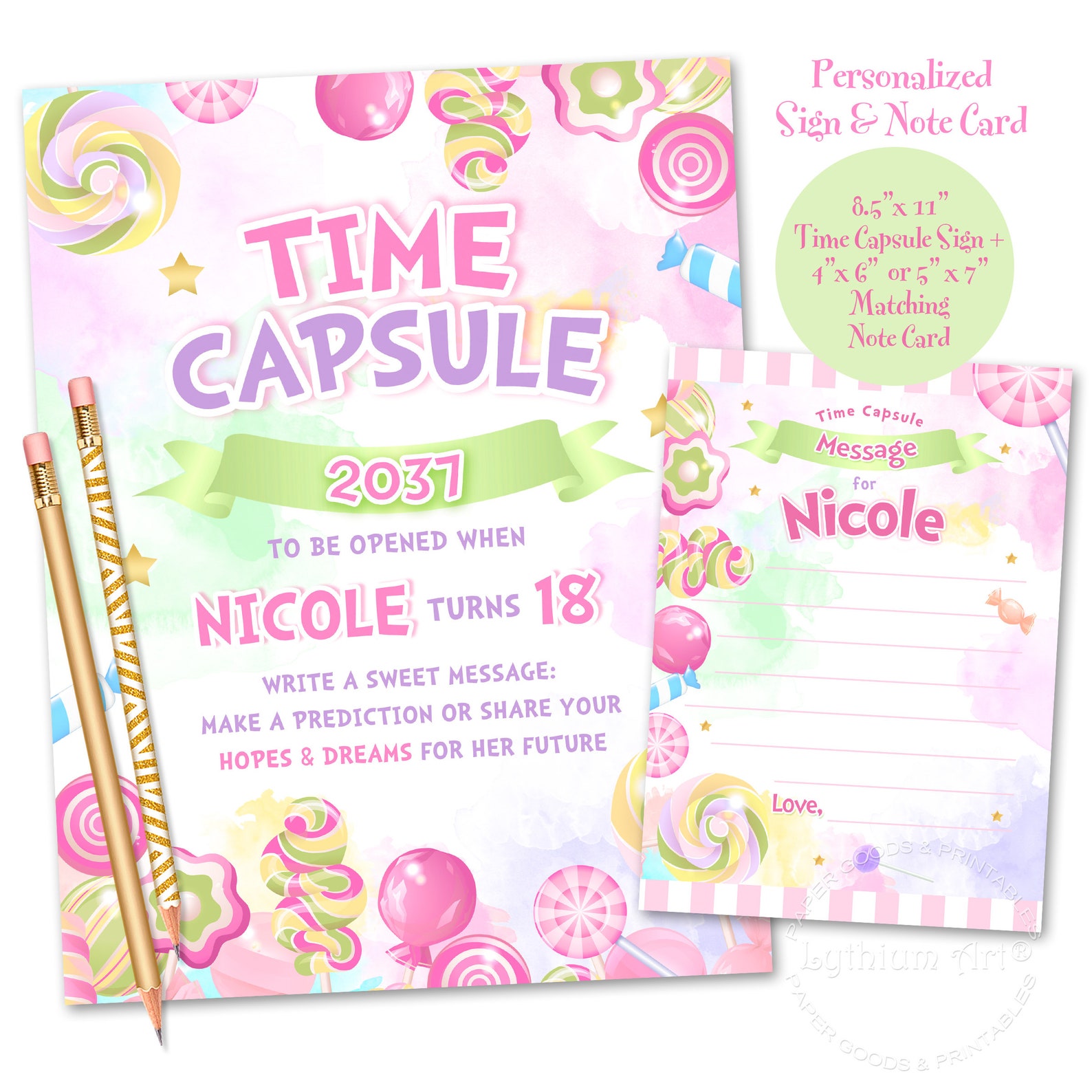 Candyland Party Gable Gift Box Label, Printable and Personalized Gable ...