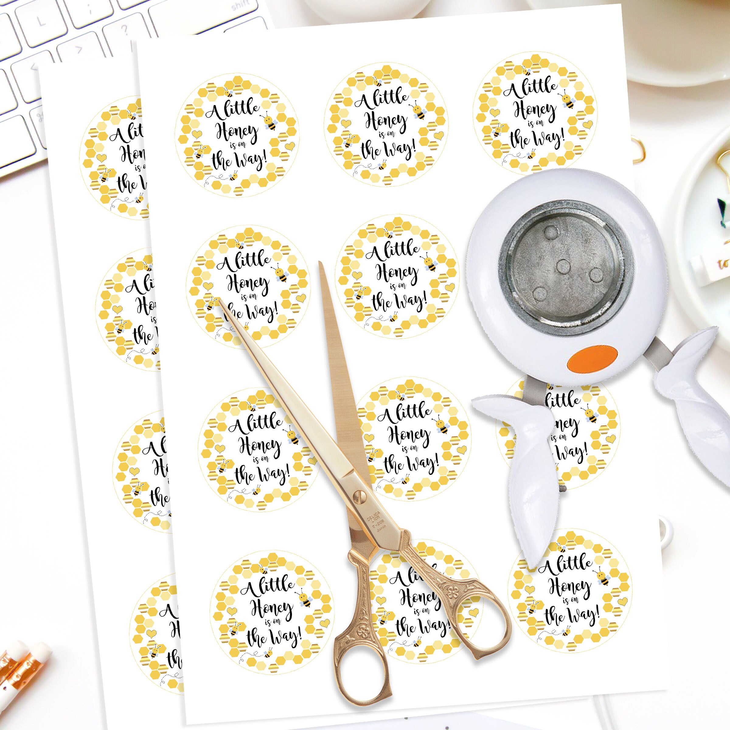 Bee Printable Round Labels Sweet as Can Bee Baby Shower - Etsy